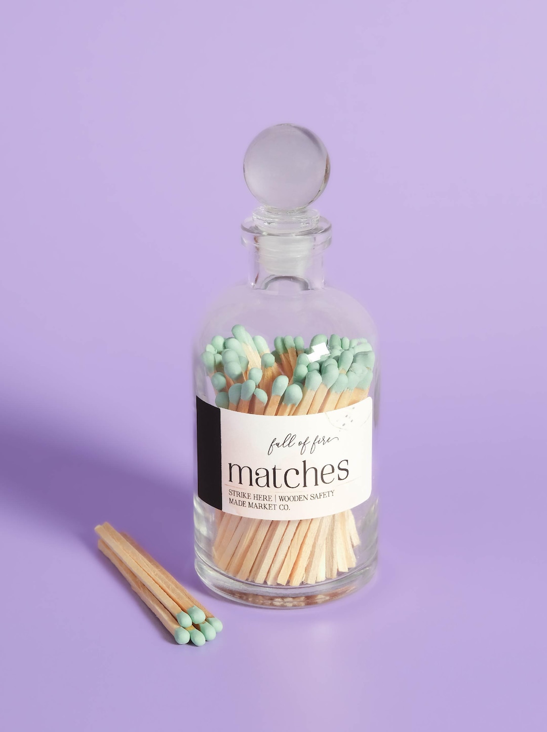 Mint Matches in Glass Bottle With Striker, Home Decor Gift - Etsy
