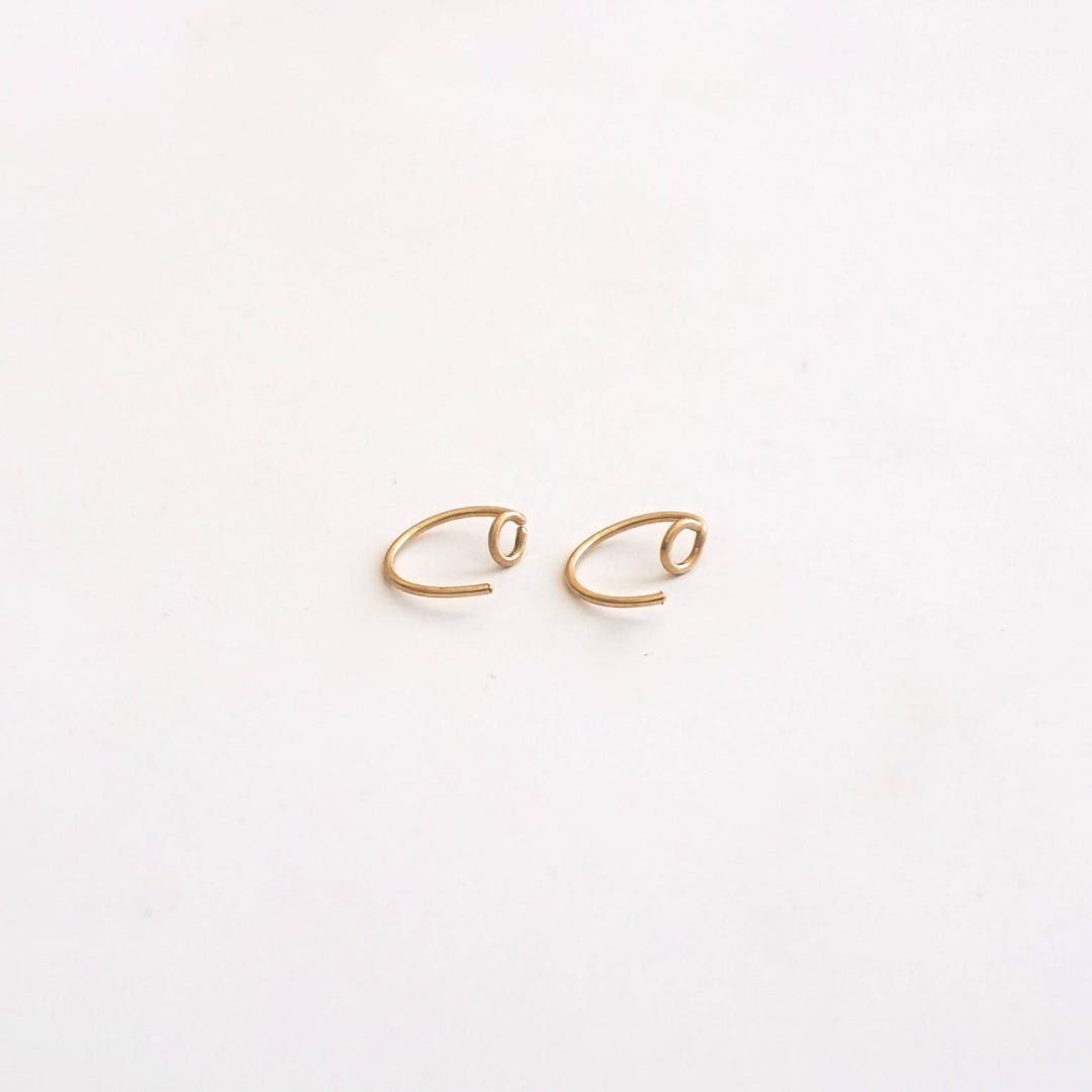 4mm Open Circle Ear Hugger Earring Solid Sterling Silver Gold - Etsy