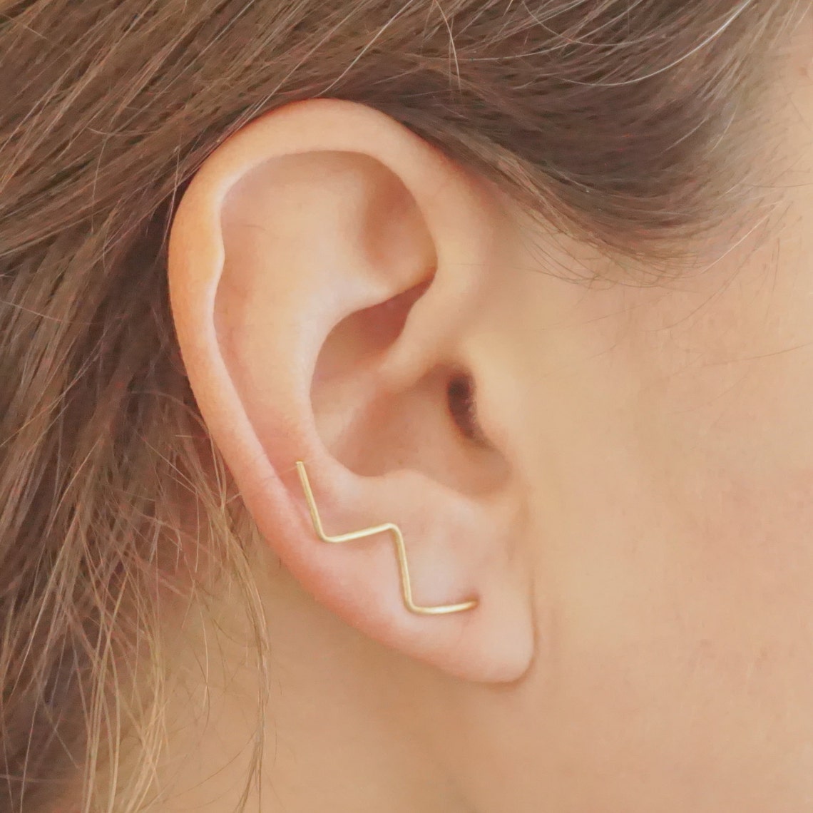 Lightning Ear Climber Earring 14k Gold Fill Rose Gold Fill Sterling ...