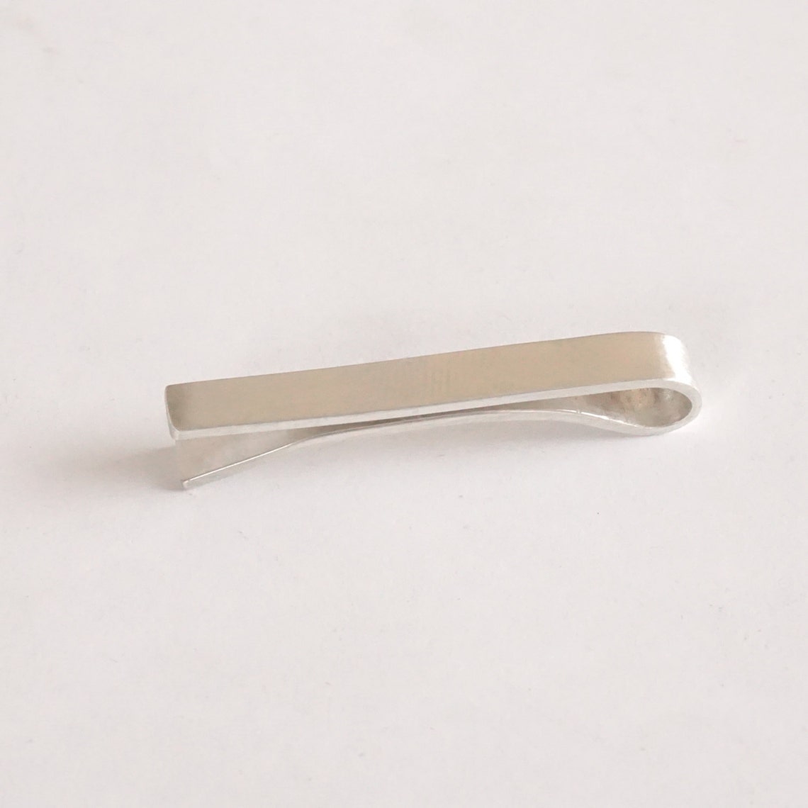 1.5 Inch Solid Sterling Silver Tie Clip Satin Finish Silver | Etsy