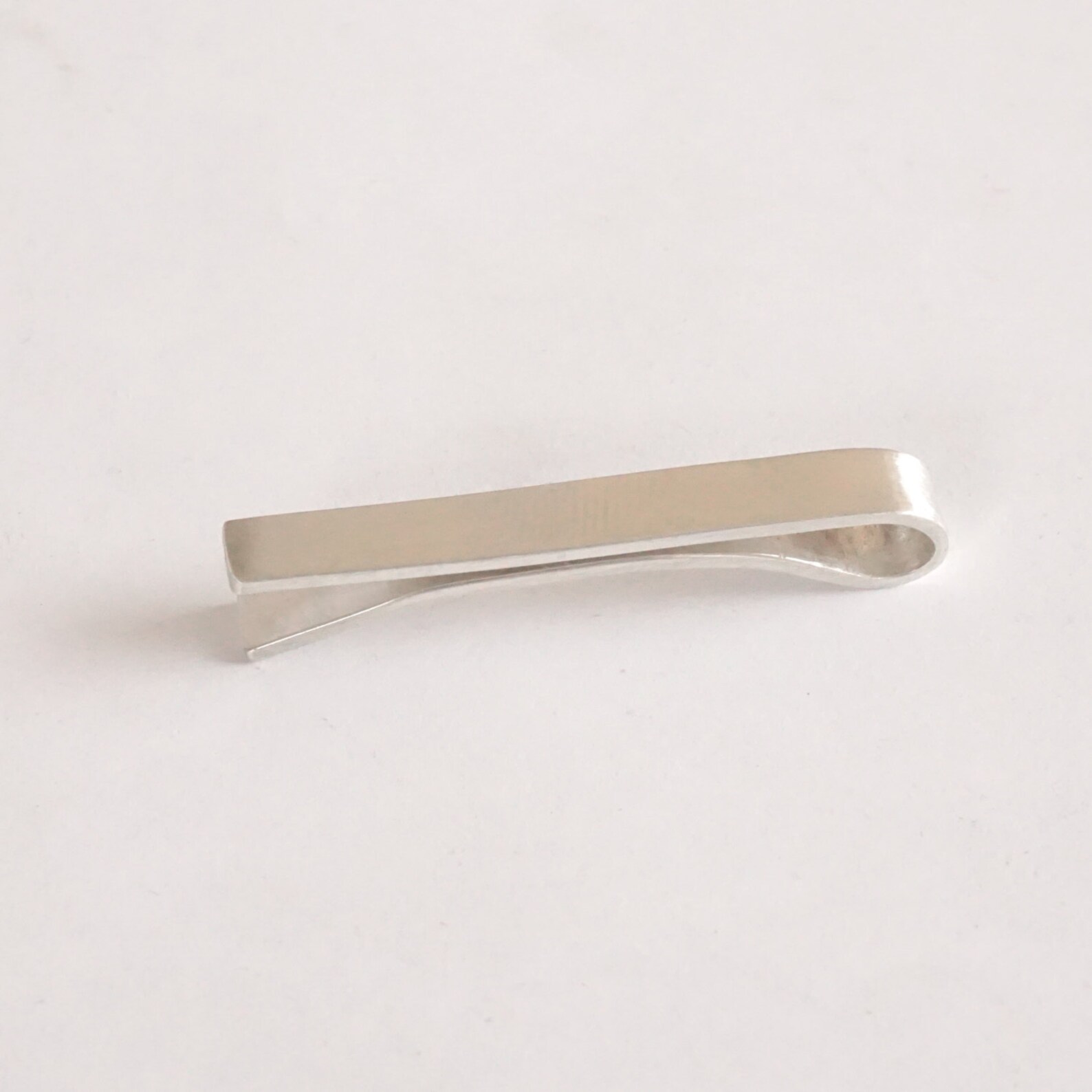 1.5 Inch Solid Sterling Silver Tie Clip Satin Finish Silver ...