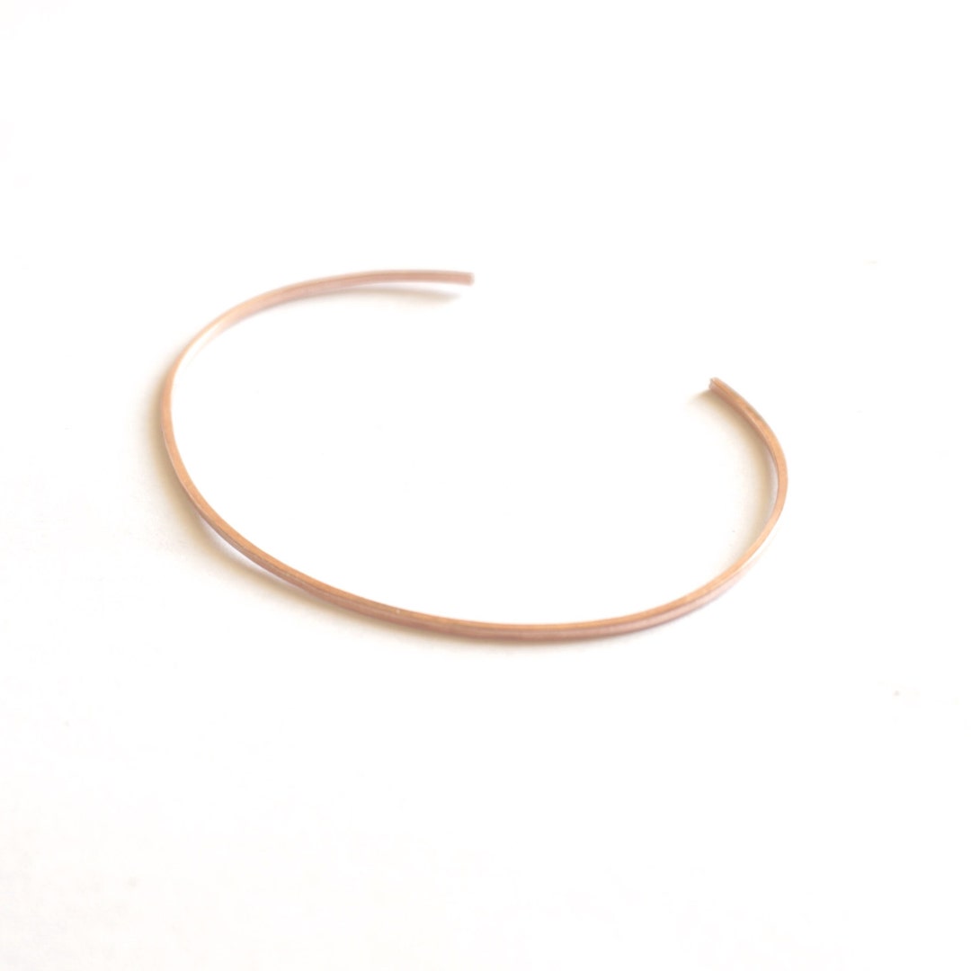 1mm Square Cuff Bracelet With Round Ends Thin Cuff Bracelet Brass ...