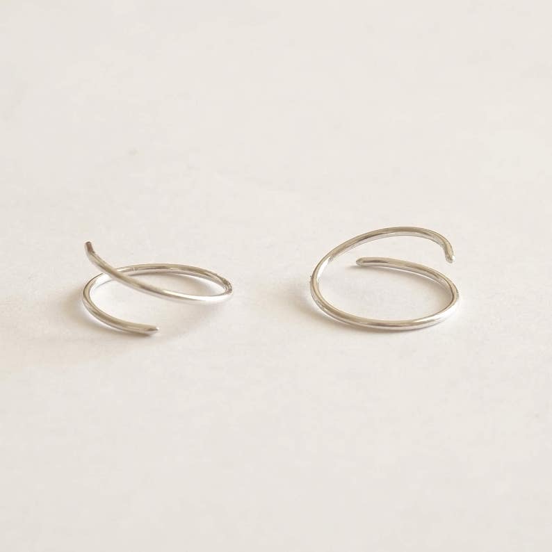 Tiny 13mm Spring Hoop Earrings Sterling Silver Circle Earring - Etsy