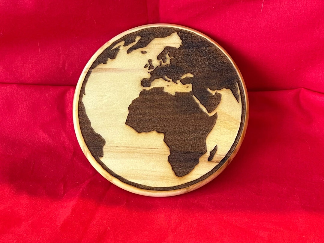 World Map Handmade Coaster Etsy