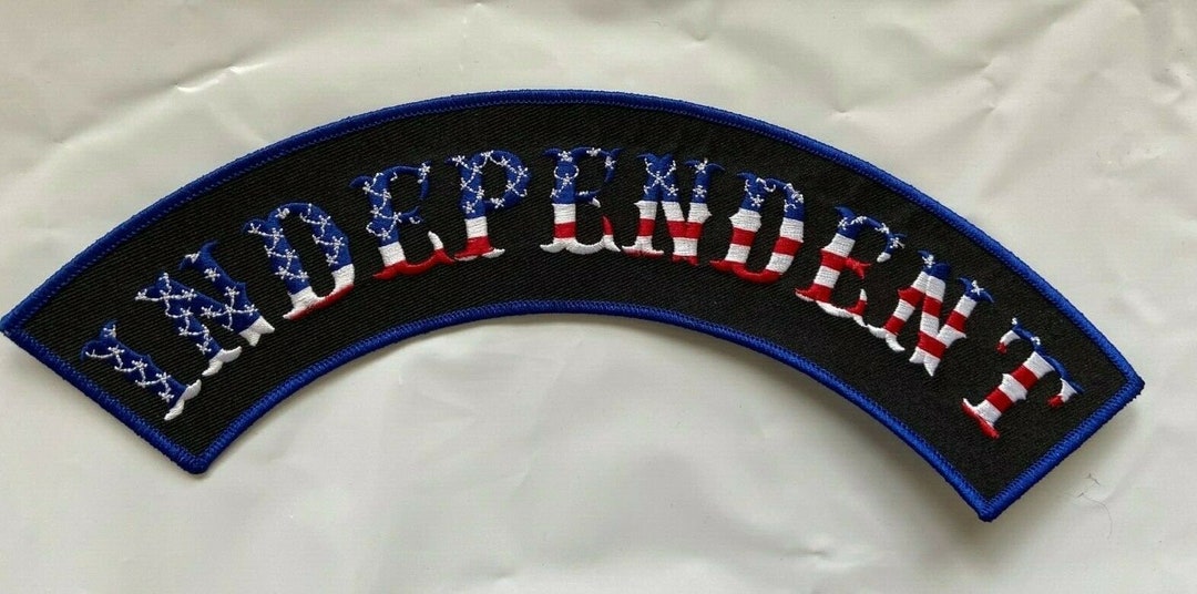 INDEPENDENT Top Rocker USA FLAG Patch for Jacket or Vest Red White Blue ...