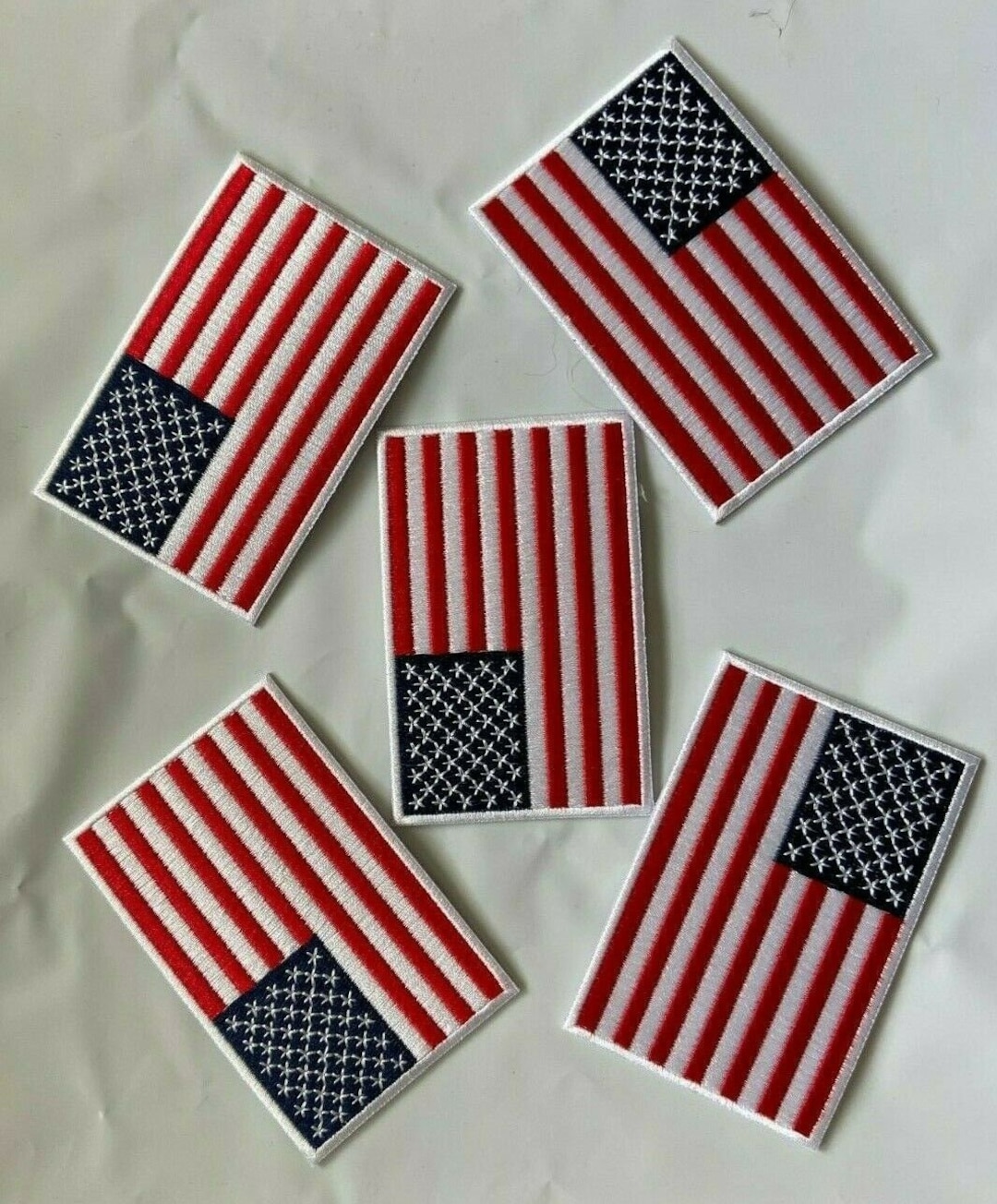 USA American Flag Embroidered Iron- on Patch (5 Patches) 2.25x3.5" - Etsy