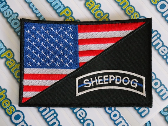 5 X 3 Inch USA Sheepdog Blue Line Patch | Etsy