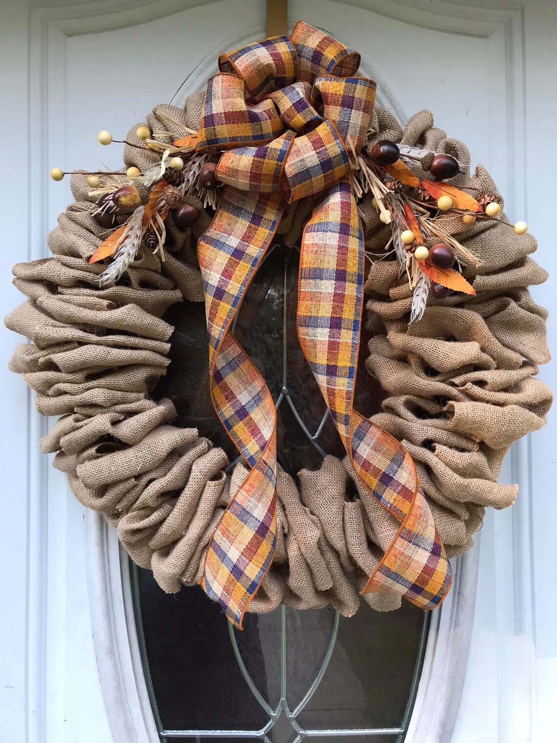 Burlap Ruffle Wreath customizable - Etsy