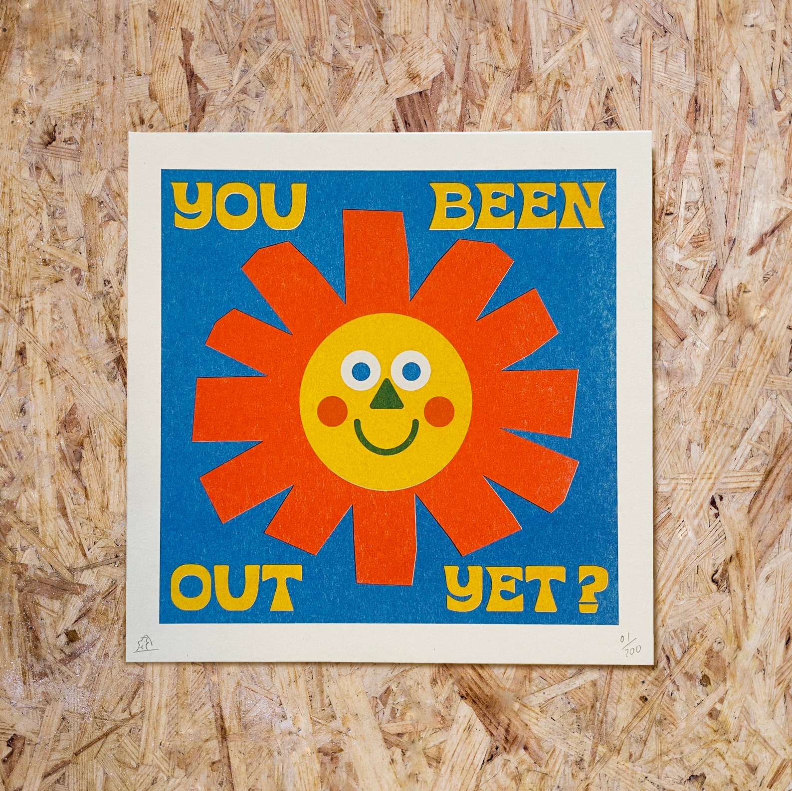 Risograph Mini Print // 3 Colour // SUN - Etsy
