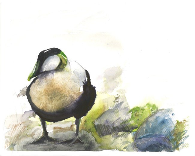 Waterfowl art print chart poster wood wall hanging seaside art | Etsy