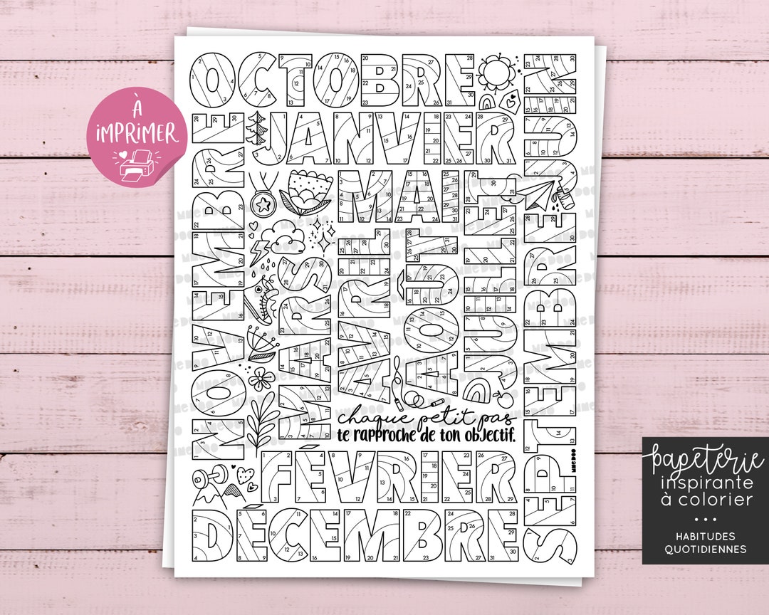 Habitudes quotidiennes - Suivi à colorier - Papeterie créative à ...