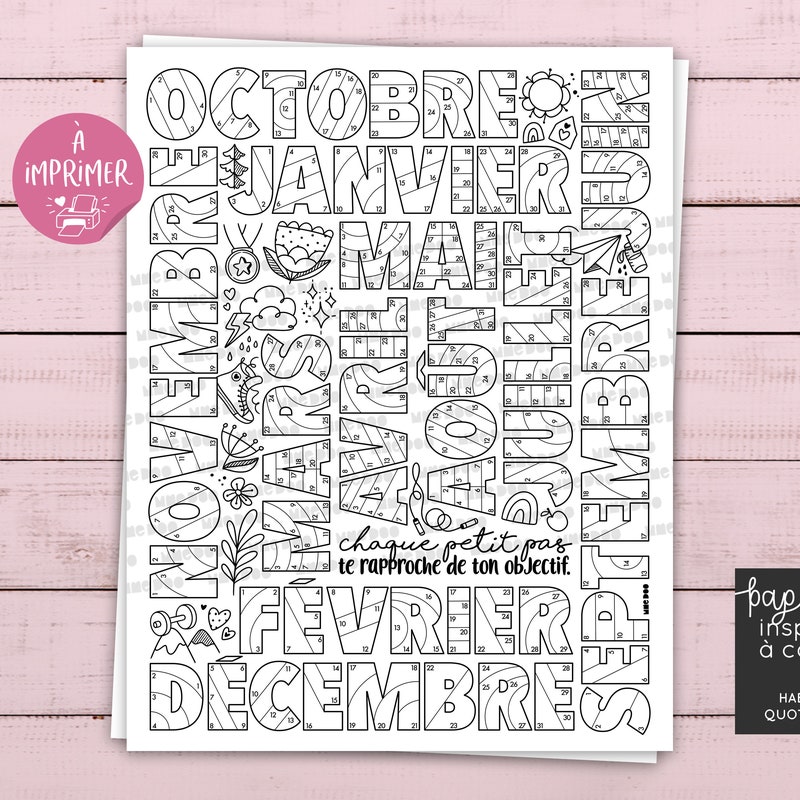 Calendrier entraînement à colorier 2026 - Etsy Canada