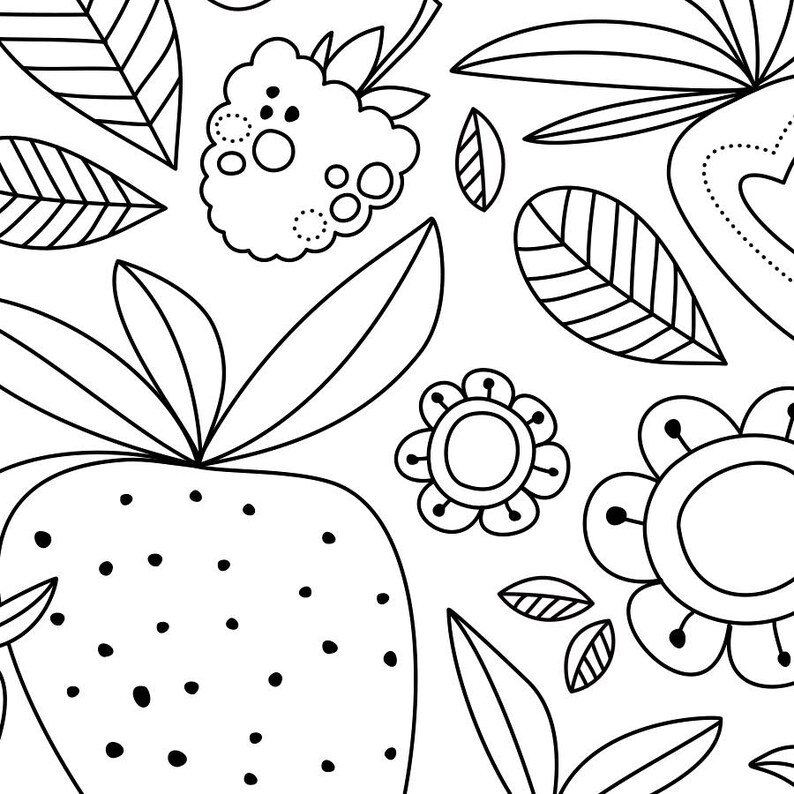 I Love You Berry Much Coloring Page Quote Relaxing and - Etsy