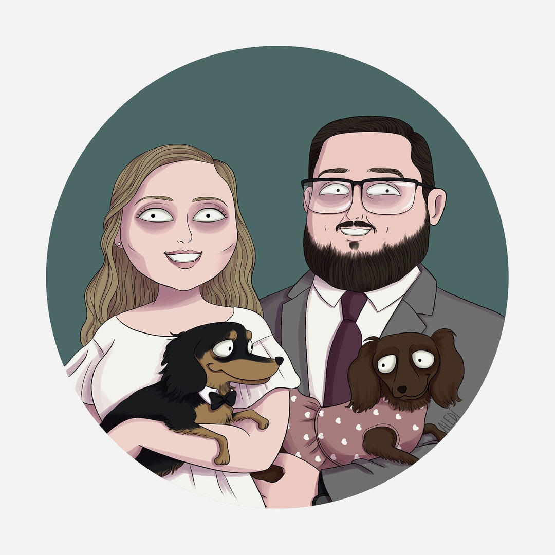 Cartoon Family Portrait, Custom Digital Portrait - Etsy
