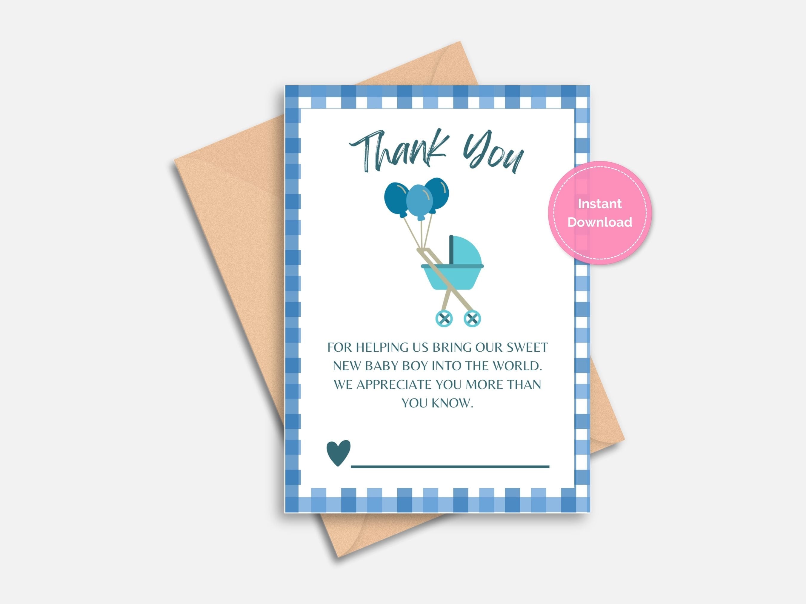 Labor and Delivery Nurse Thank You Card | Printable Download ...
