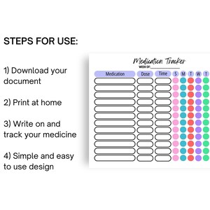 Printable Medication Tracker | Weekly Medication Tracker | Children's ...