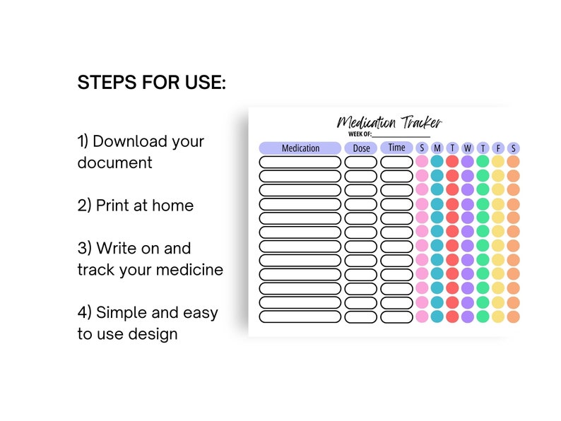 Printable Medication Tracker | Weekly Medication Tracker | Children's ...