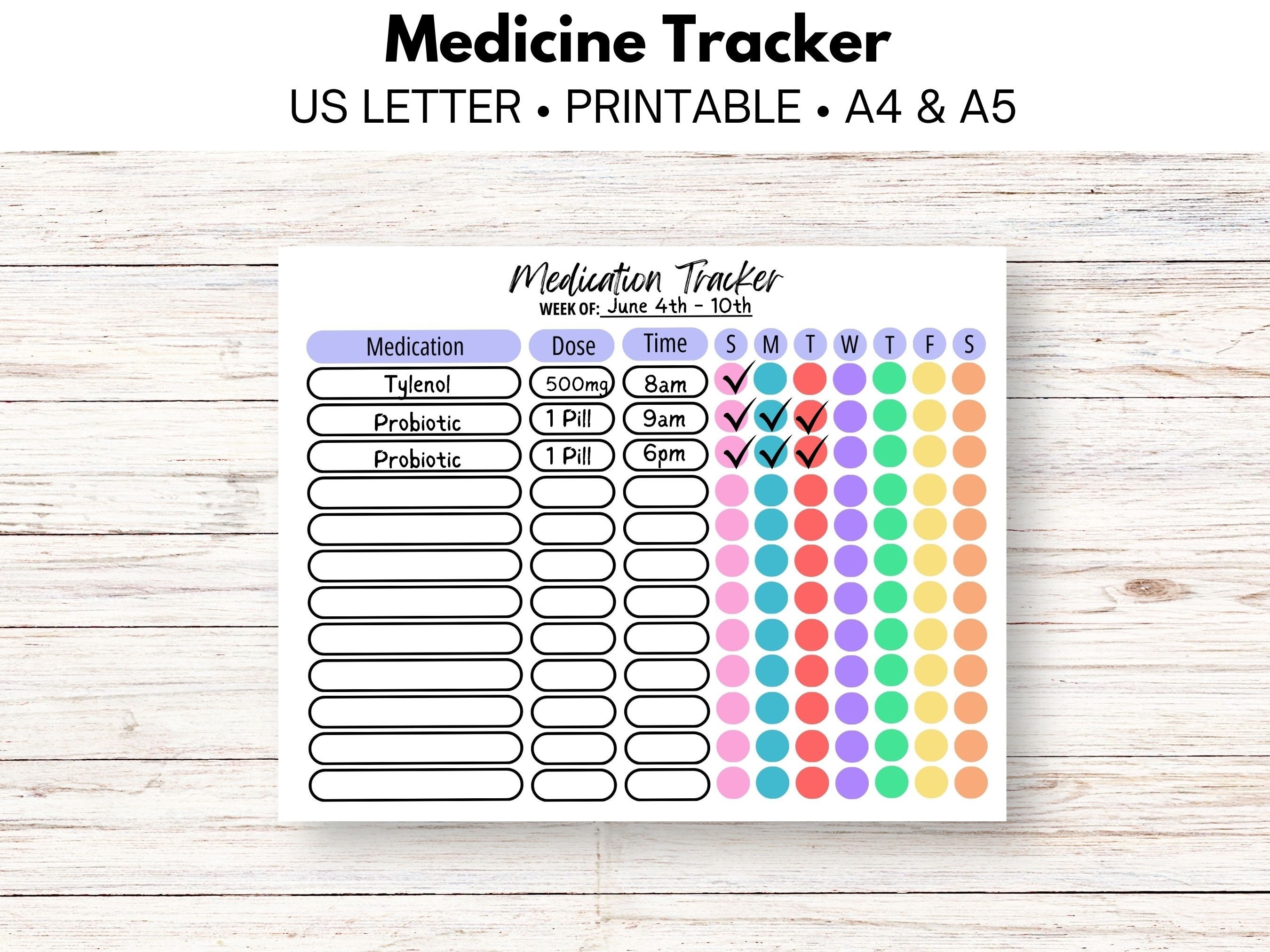Printable Medication Tracker | Weekly Medication Tracker | Children's ...