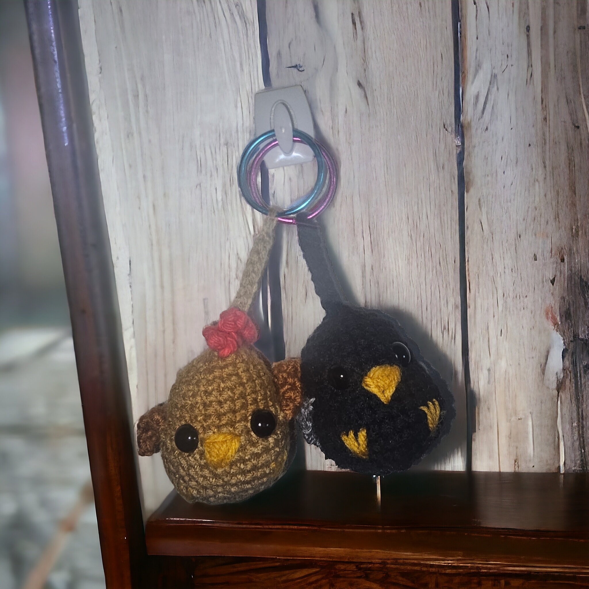 Mini Crochet Chicken Crow Keychains - Etsy