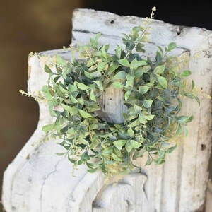 Everyday Greenery Farmhouse Style Candle Ring, Small Wreath, Greenery ...