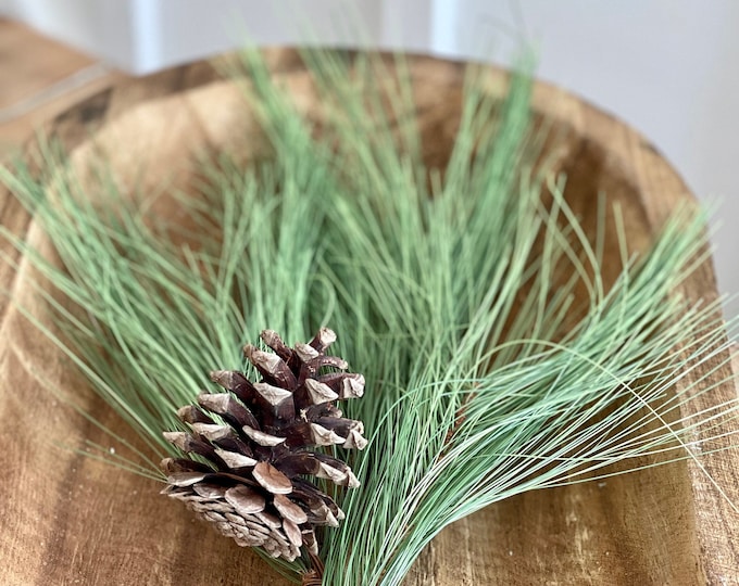 Christmas Winter Stem, Long Needle Pine Natural Pinecone, 16' Long ...