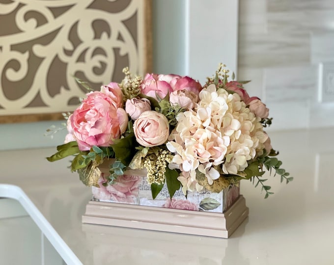 Large Neutral Farmhouse/french Country Everday Floral Arrangement ...