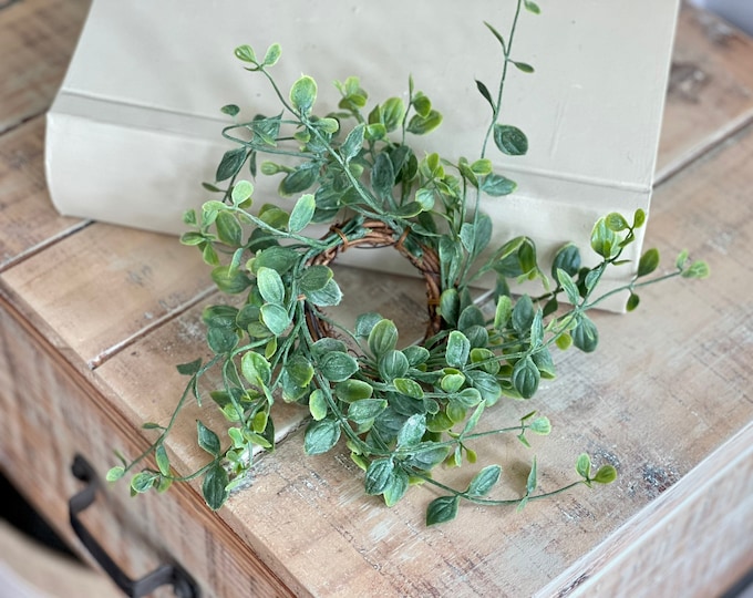 Everyday Farmhouse Taper Candle Ring, Farmhouse Style Decor,mini Wreath ...