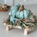 Large Fall Coastal, Beachy Pumpkin Centerpiece, Pumpkin on a Riser ...