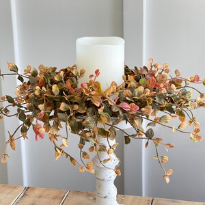 FALL Autumn Candle Ring, Farmhouse Inspired Small Leaf Airy Vine ...