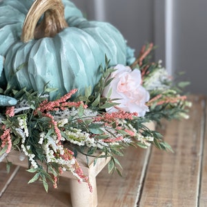 Large Fall Coastal, Beachy Pumpkin Centerpiece, Pumpkin on a Riser ...