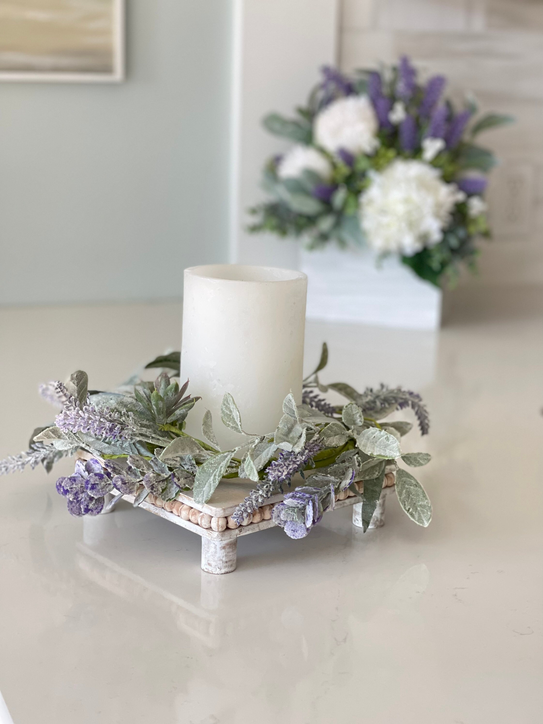 Summer Lavender Farmhouse Candle Ring Farmhouse Style Lightly - Etsy