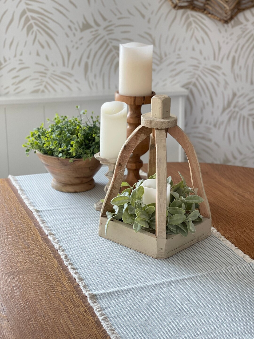 Greenery Farmhouse Candle Ring Farmhouse Year Round - Etsy