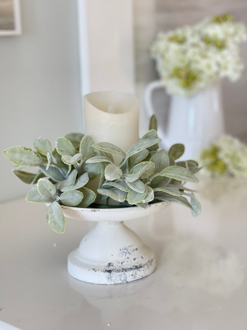 Greenery Farmhouse Candle Ring Farmhouse Year Round - Etsy