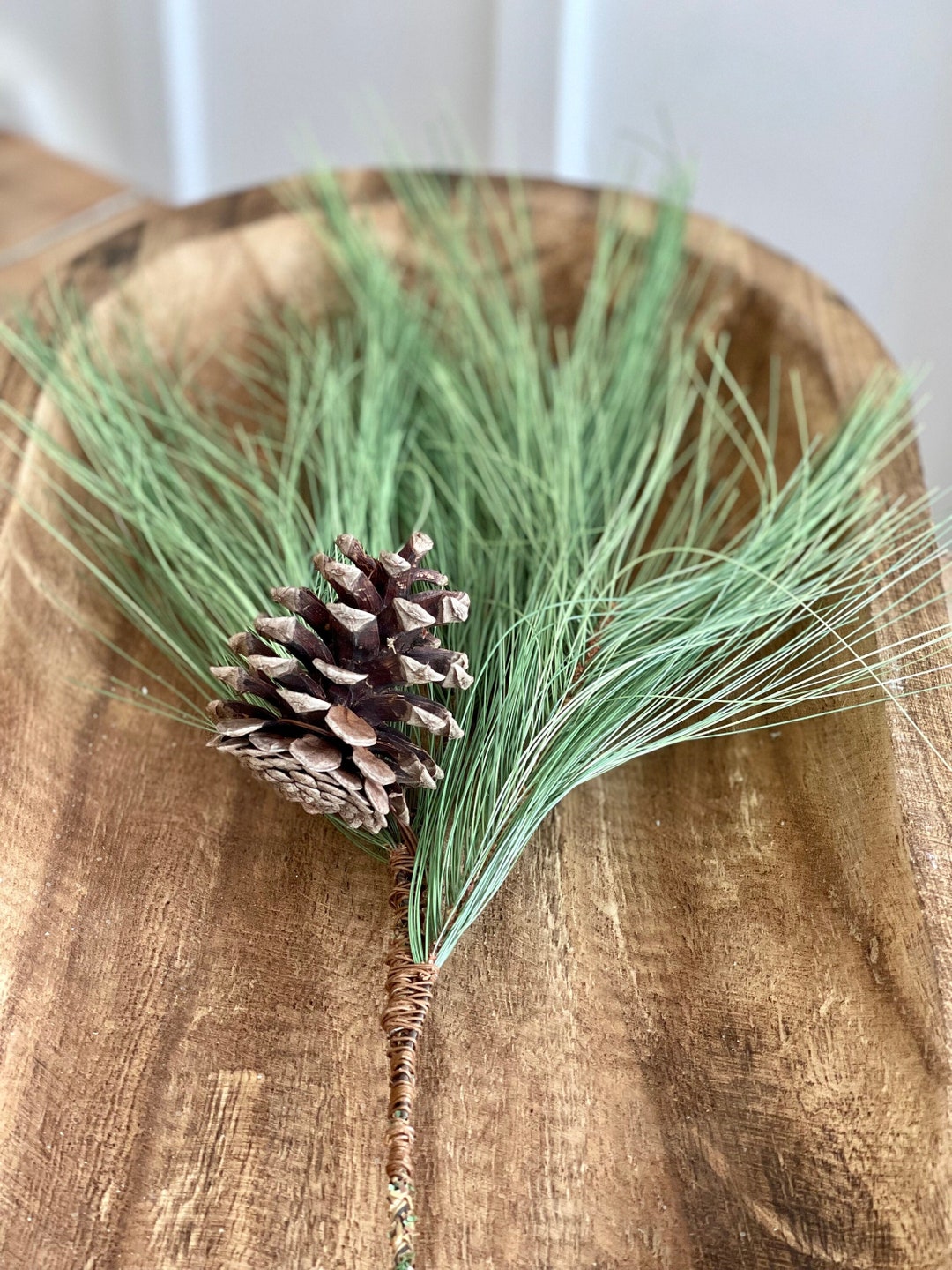 Christmas Winter Stem, Long Needle Pine Natural Pinecone, 16' Long ...