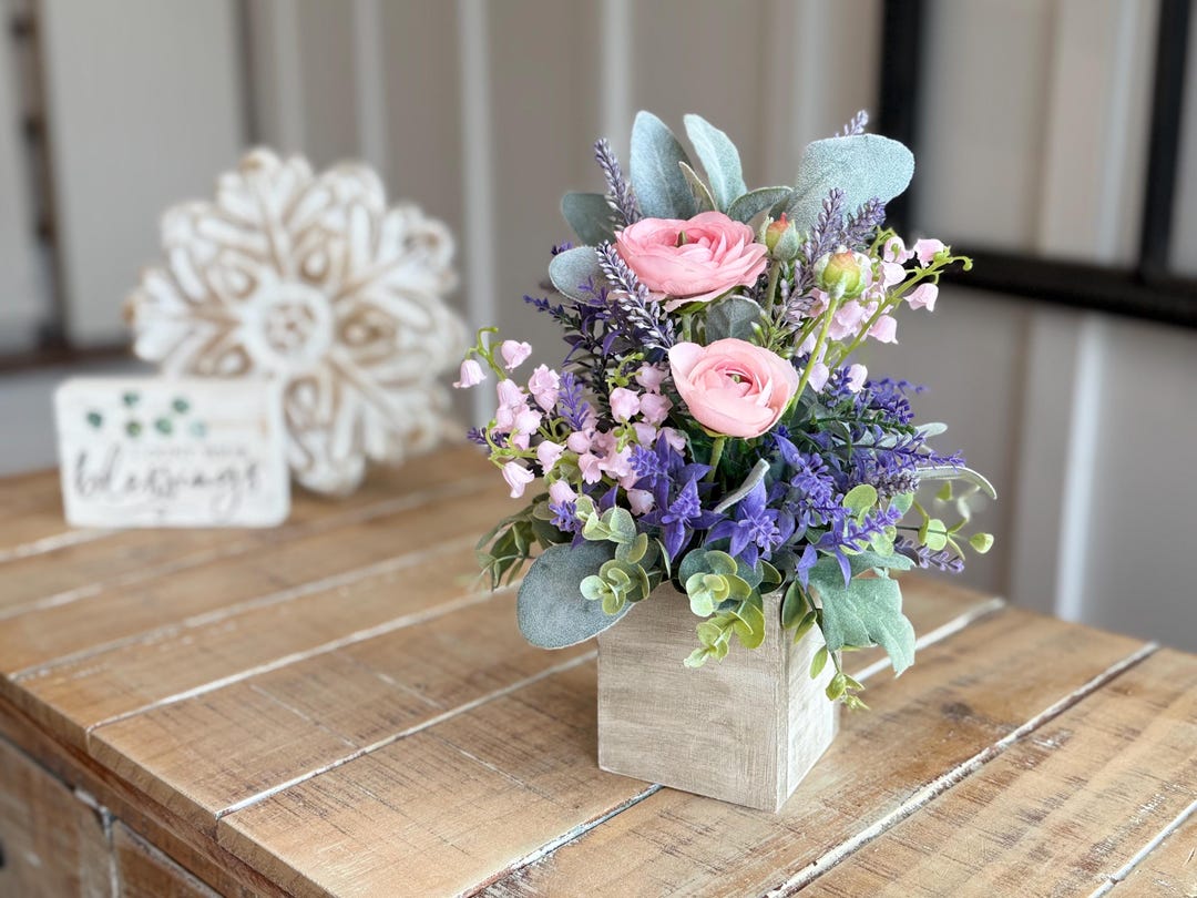 Small/mini Spring/everyday Farmhouse Floral Arrangements Pink Lily of ...