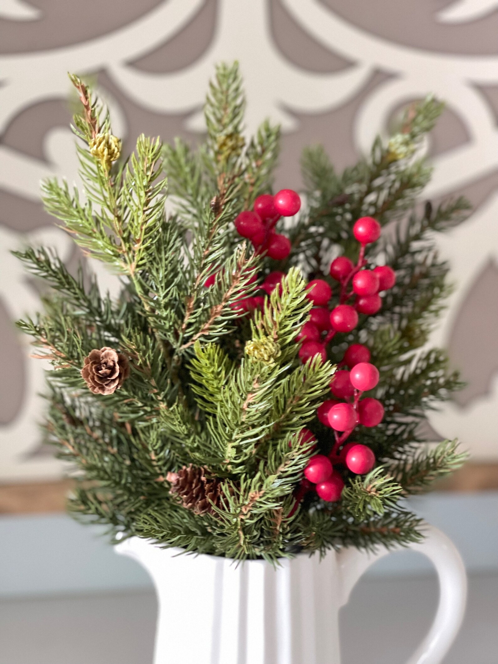 Christmas Winter White Spruce, Evergreen, Fir Stem, Bundle of 3 Stems ...