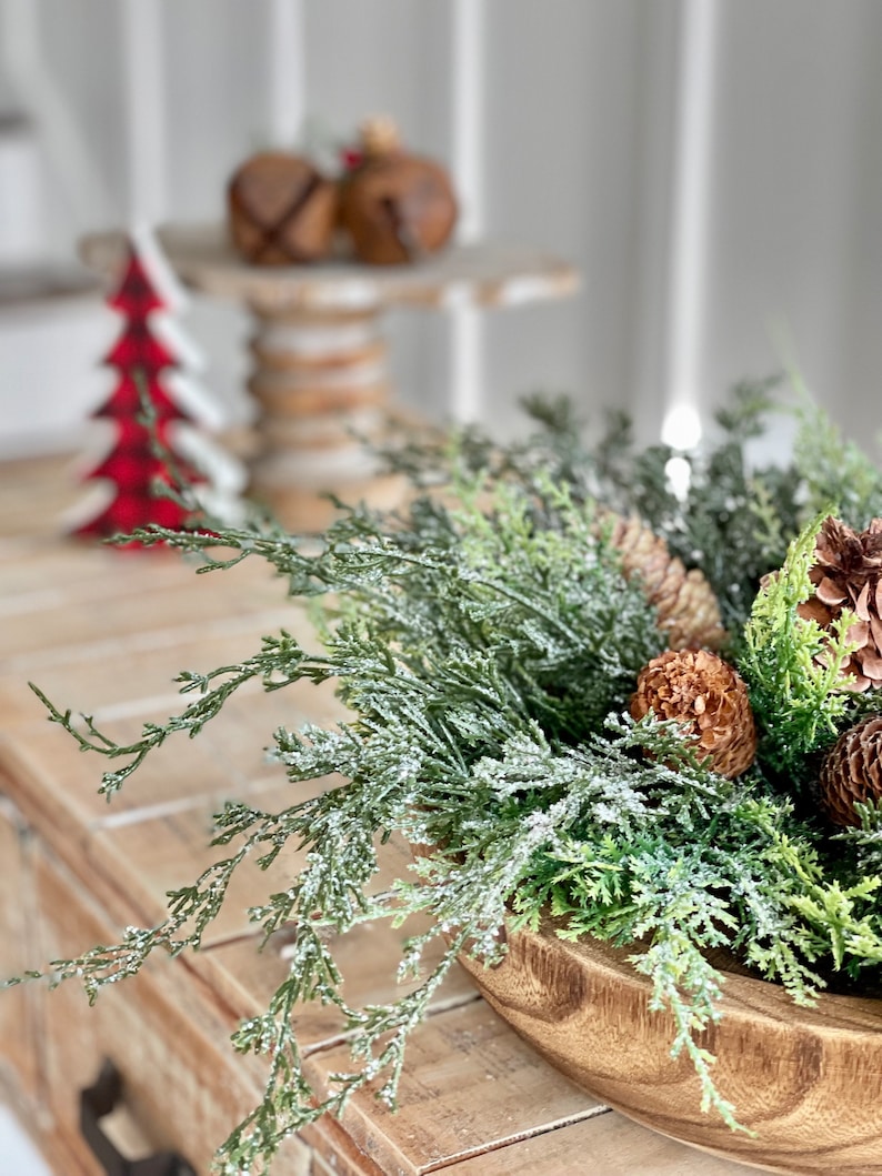 Christmas Winter Cedar Stem, Silver Snowy Structural Cedar , a Natural ...