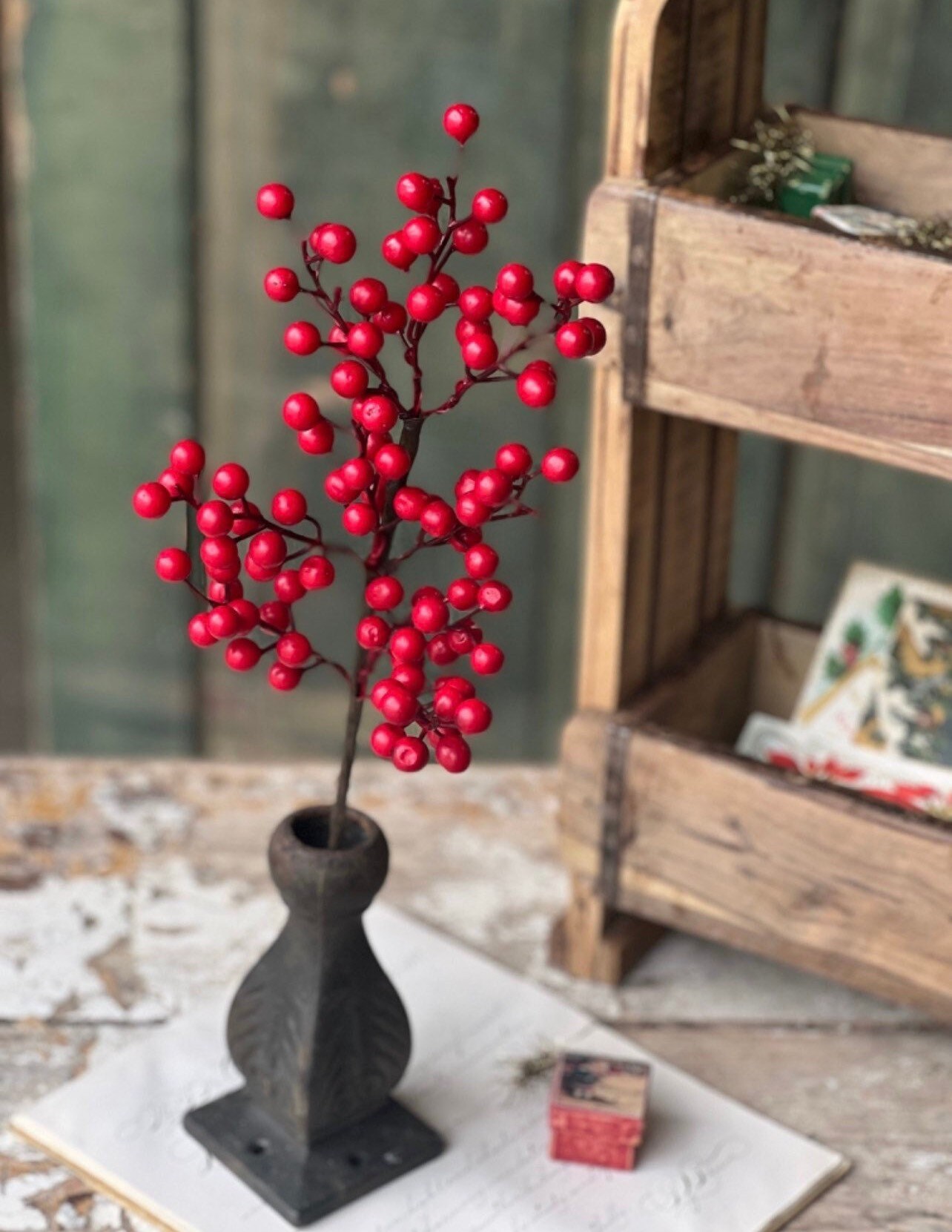 Red Christmas Berries Matt Weatherproof Berry Pick 18 Inch - Etsy
