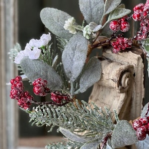 Farmhouse Christmas Winter Candle Ring, Farmhouse Christmas Decoration ...