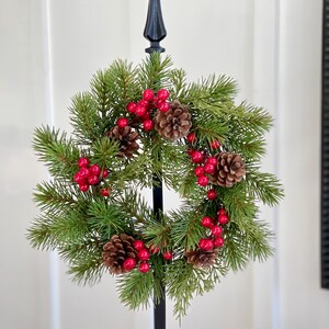 Farmhouse Christmas Winter Candle Ring, Christmas Decoration, Small ...