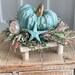 Large Fall Coastal, Beachy Pumpkin Centerpiece, Pumpkin on a Riser ...