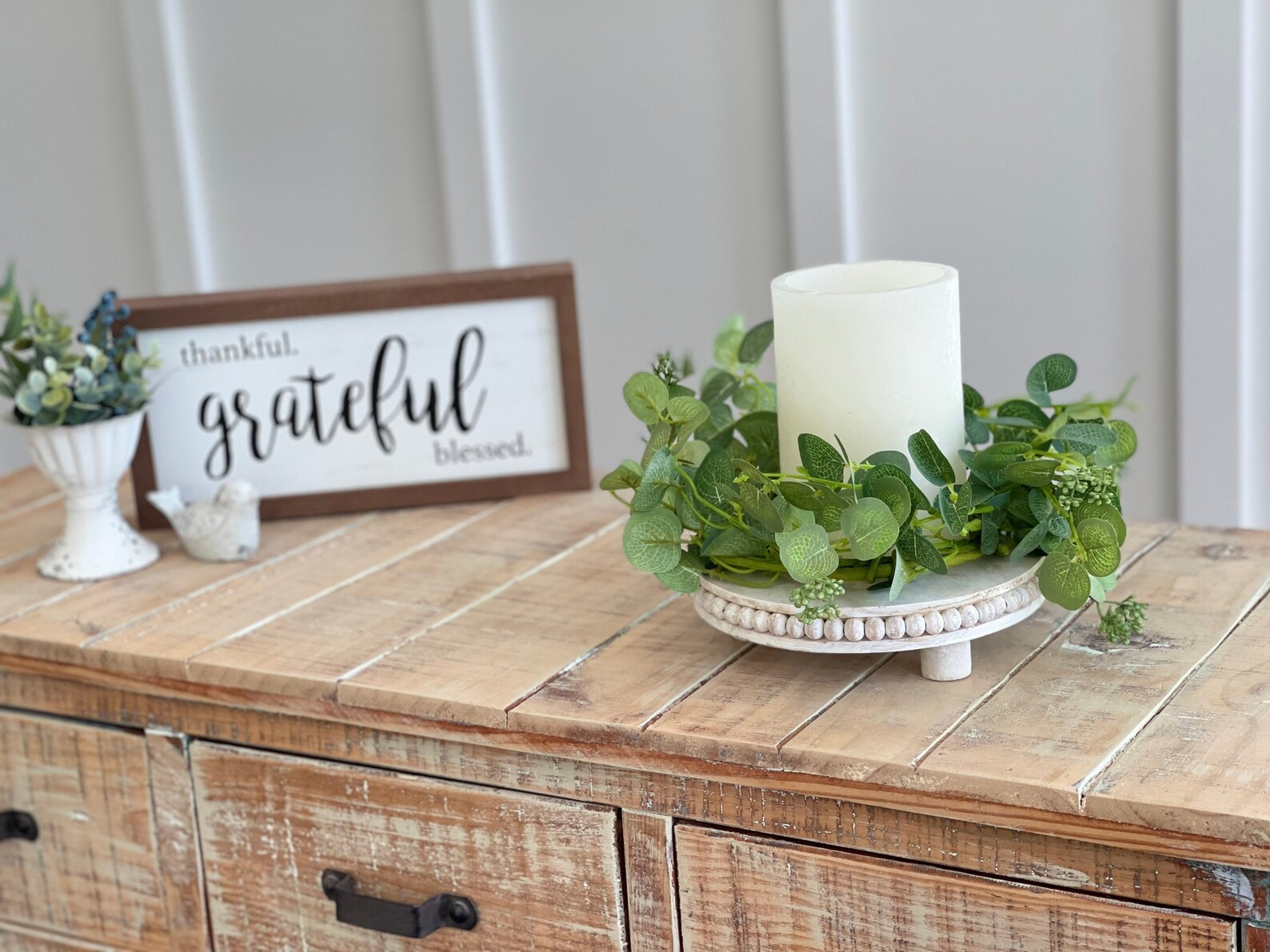 Greenery Farmhouse Candle Ring, Farmhouse Everyday Decoration, Seed ...