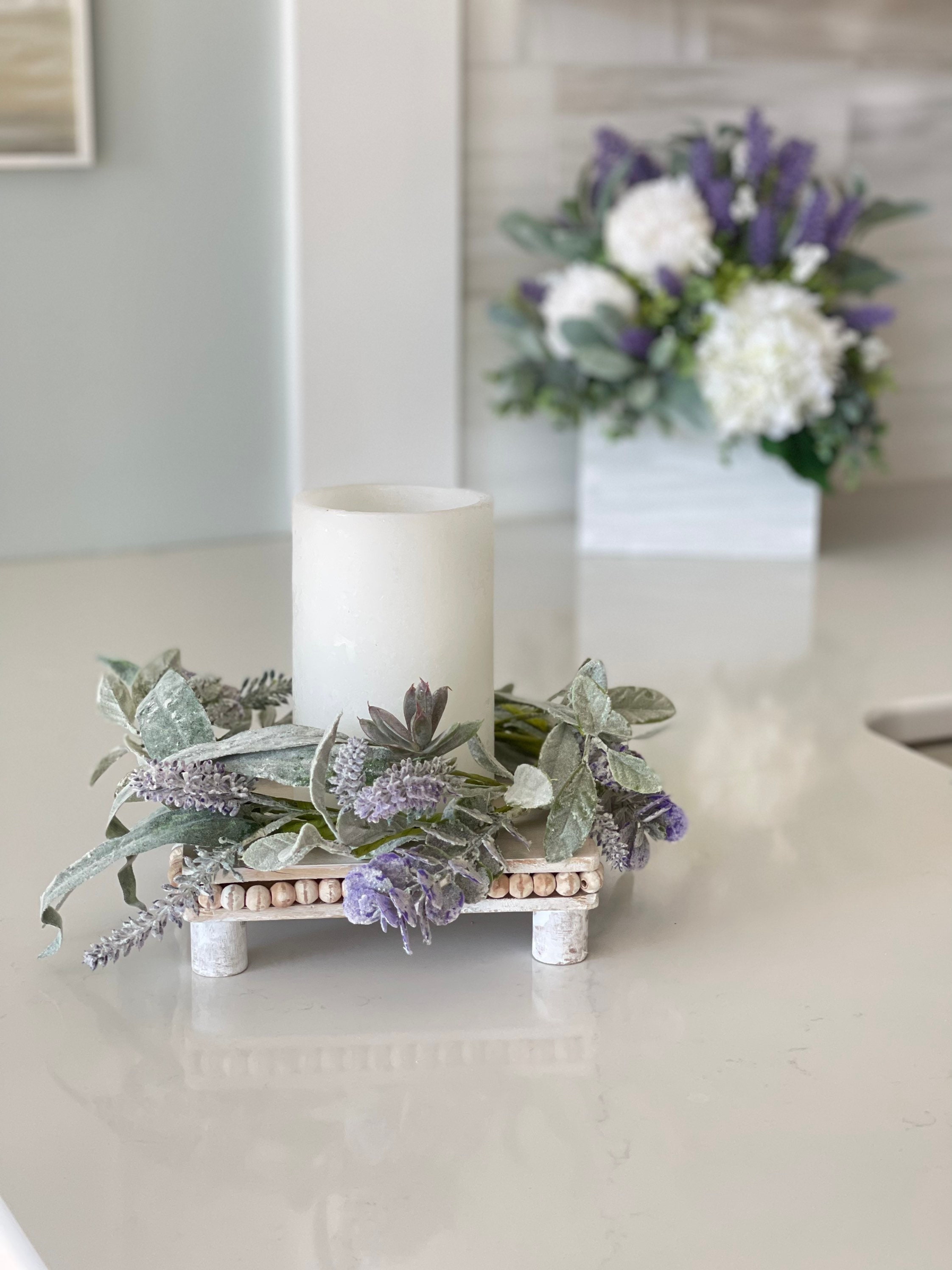 Summer Lavender Farmhouse Candle Ring Farmhouse Style Lightly - Etsy