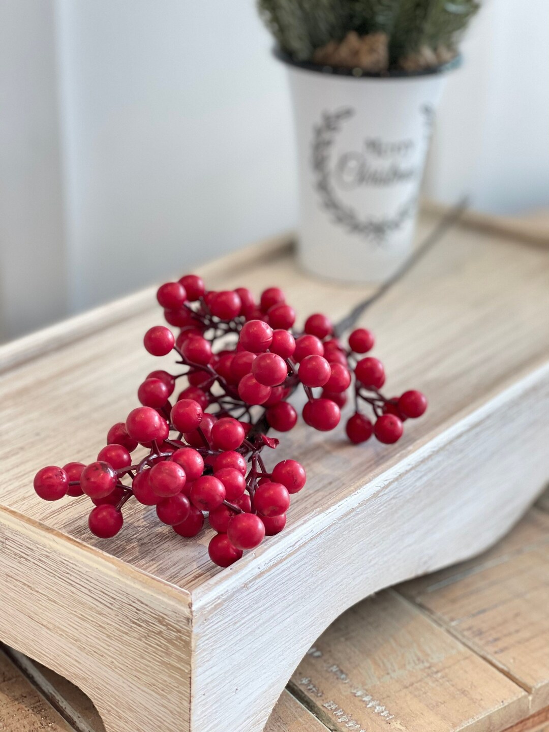 Red Christmas Berries, Matt Weatherproof Berry Pick, 18 Inch Red Berry ...