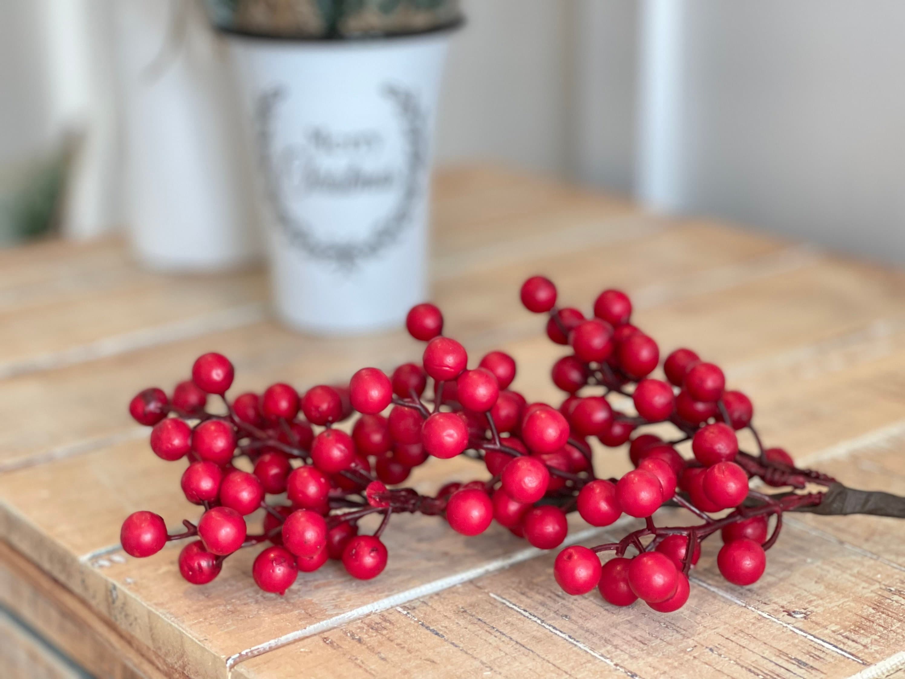 Red Christmas Berries Matt Weatherproof Berry Pick 18 Inch - Etsy