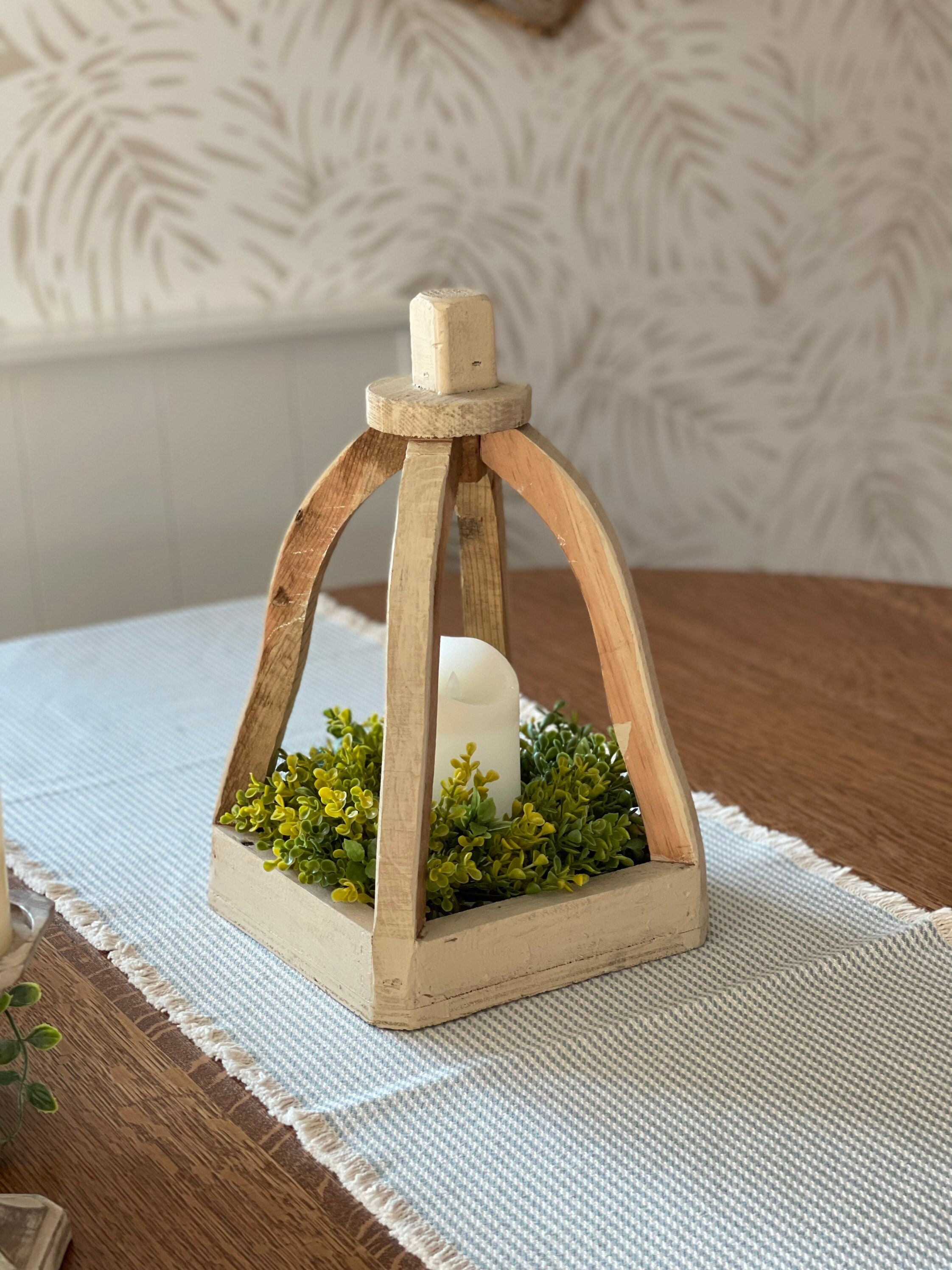 Greenery Farmhouse Candle Ring Farmhouse Spring/summer | Etsy