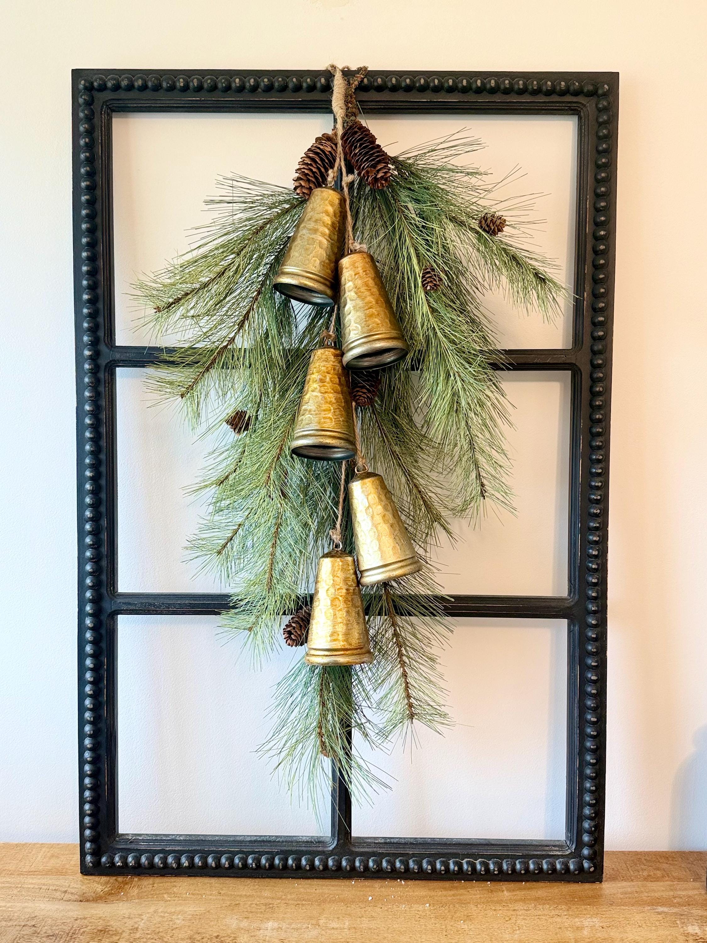 Christmas Hanging Bells ONLY , Mantle Winter Decor, Hanging Metal Door ...