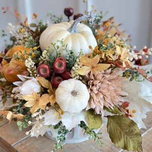 Fall Farmhouse/boho Neutral Floral Arrangement, Autumn Flower ...
