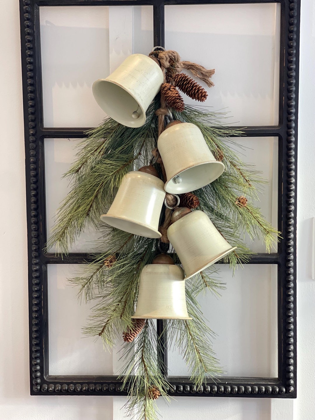Christmas Hanging Large Bell Decoration, Mantle Winter Decor, Hanging ...
