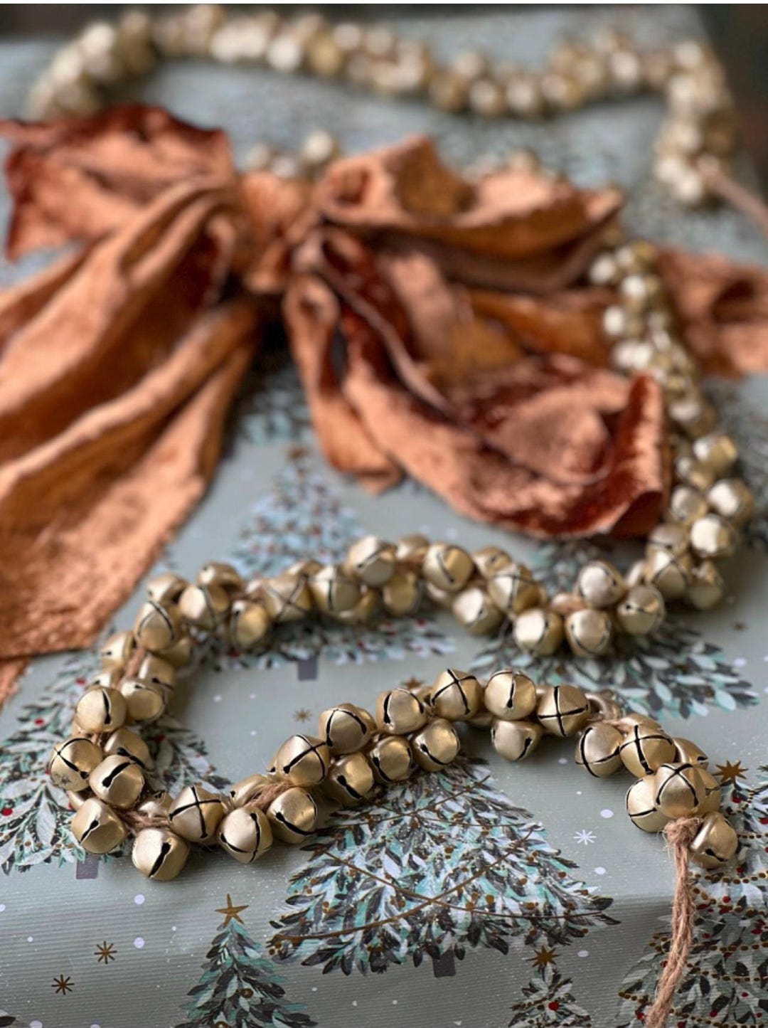Christmas 4ft Garland , Gold Tiny Bell Garland, Fun Decoration ...